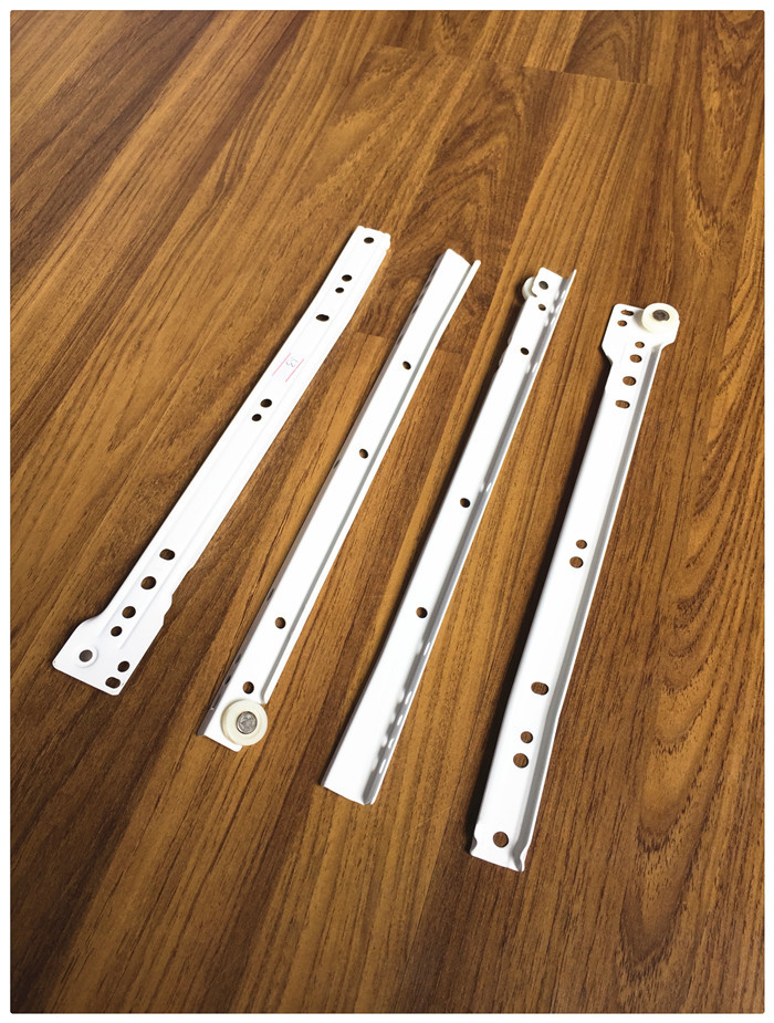 White Color Fgv Drawer Slides Lightweight Low Impaction Protect Firniture